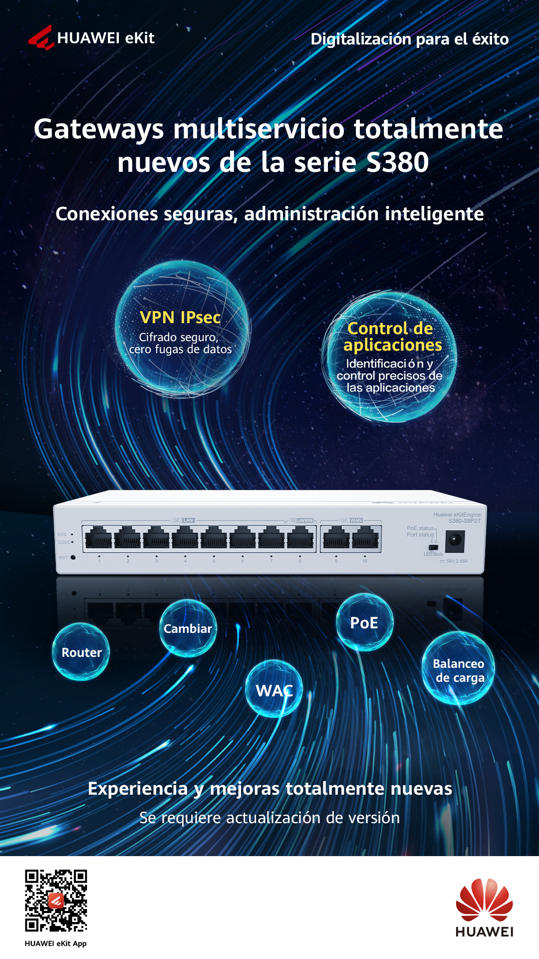 Póster del router de red S380 de HUAWEI eKit SME - Español