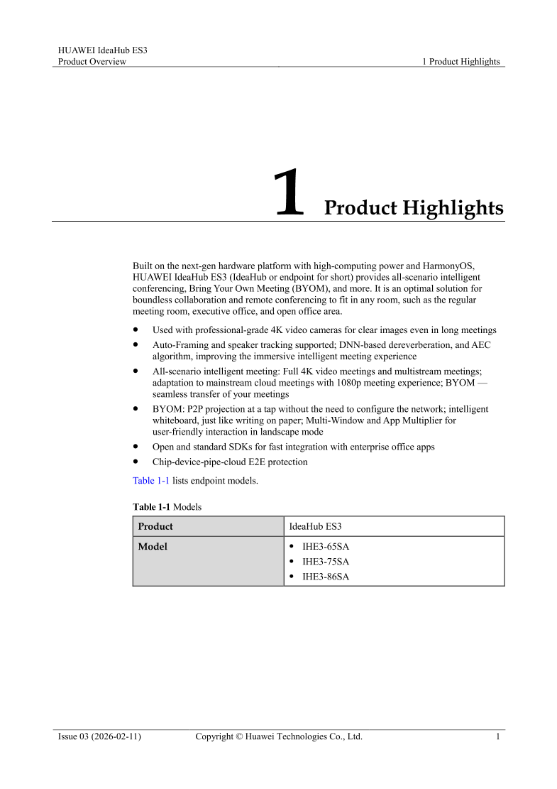 HUAWEI IdeaHub ES3 25.0 Product Overview - Huawei Enterprise