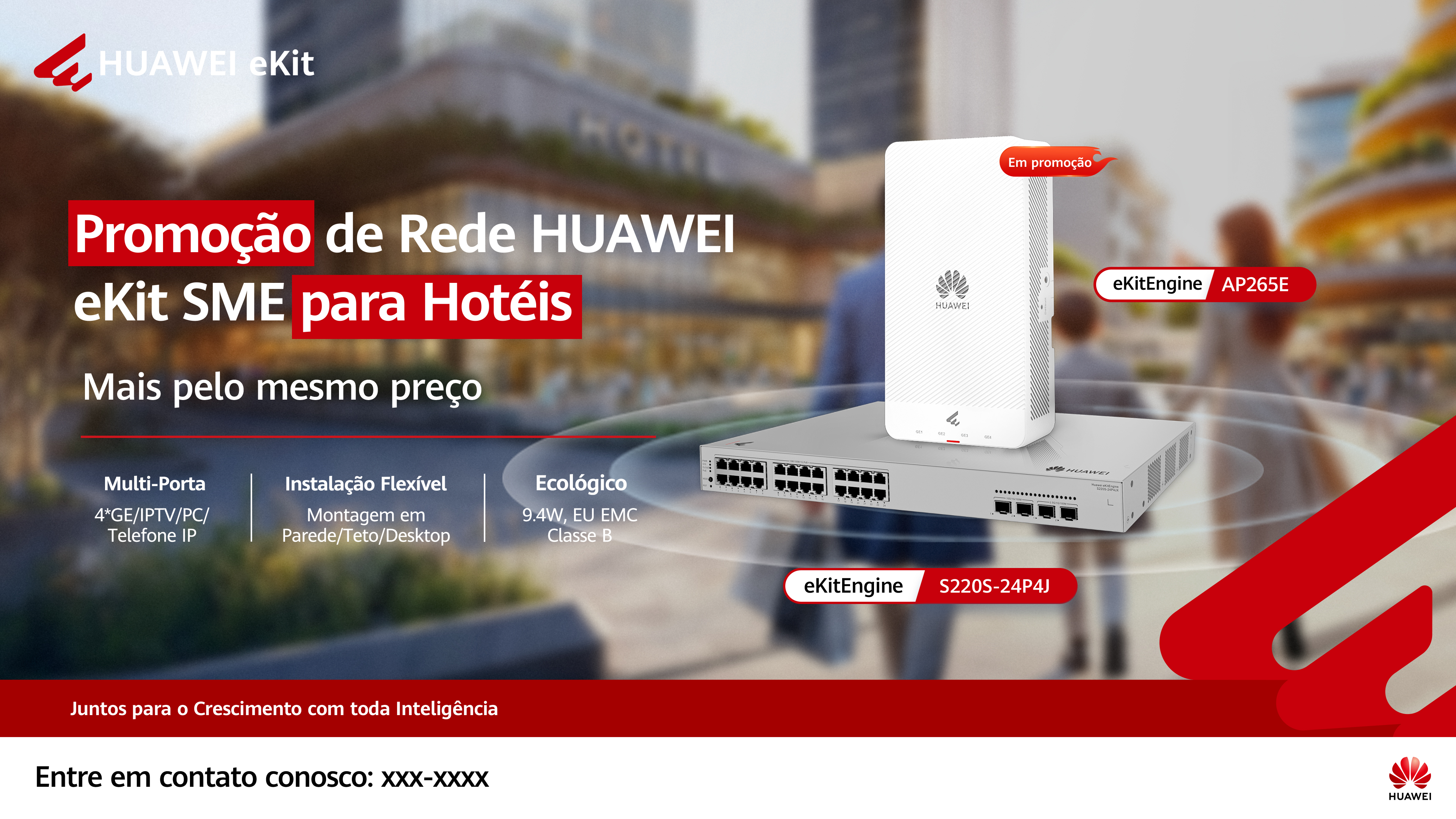 Promoção de Rede HUAWEI eKit SME para Hotéis