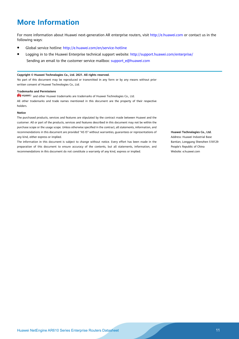 Huawei NetEngine AR610 Series Enterprise Routers Datasheet